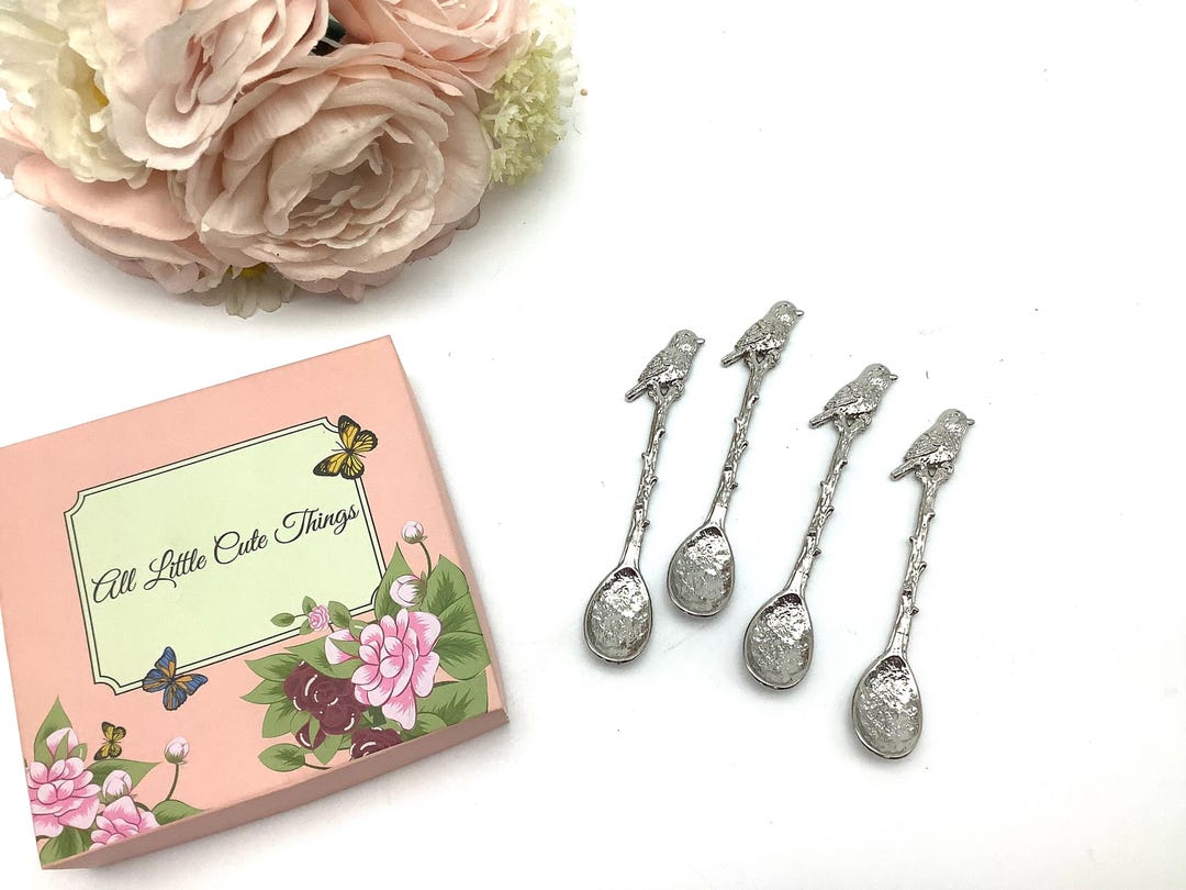 Tea Party Favors. Teaspoon for Tea With Gift Box Silver Plated Spoons ...