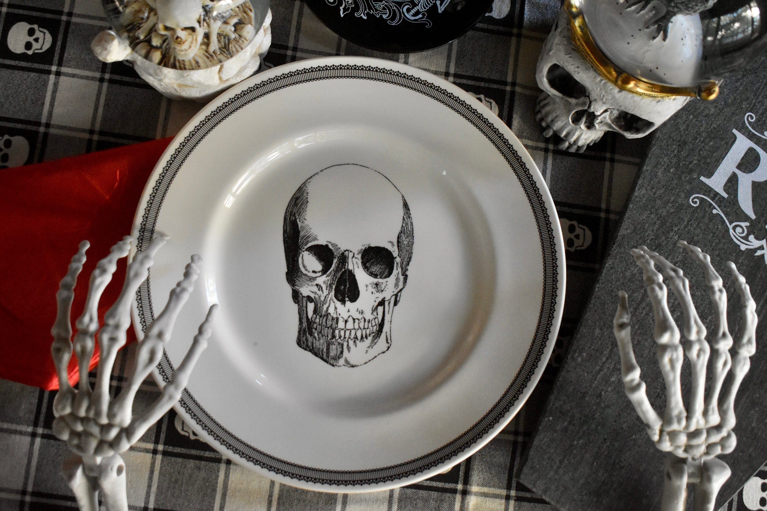 Skull Plate. Skeleton Skull With Border. Imported From - Etsy