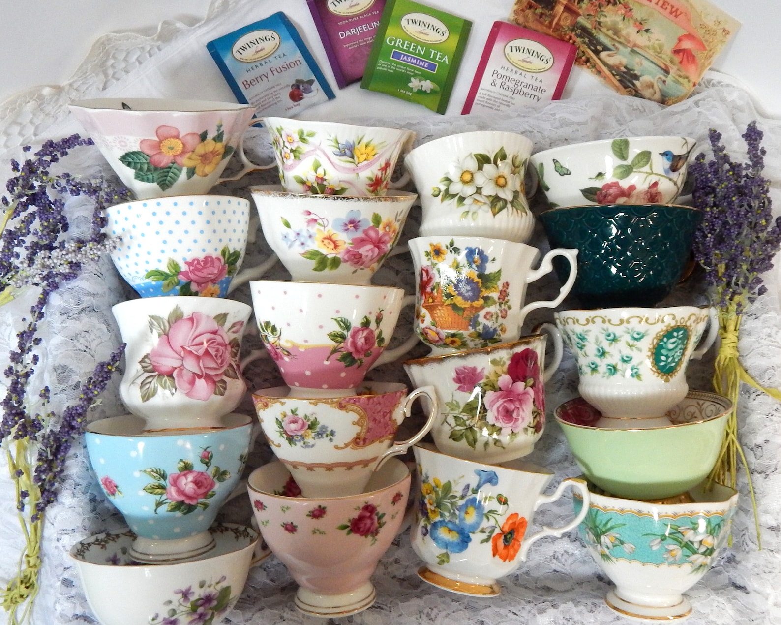 Tea Cups ONLY Mismatched Tea Cups With No Saucers. Bridesmaids Bridal ...
