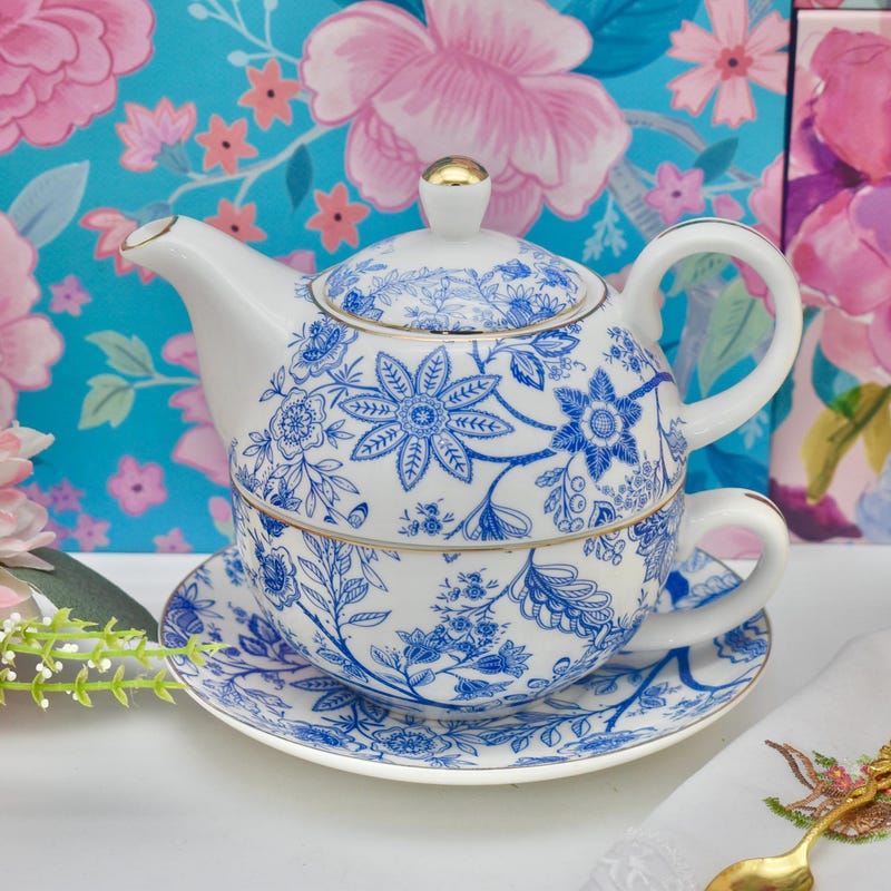 Blue Willow Tea Set - Etsy