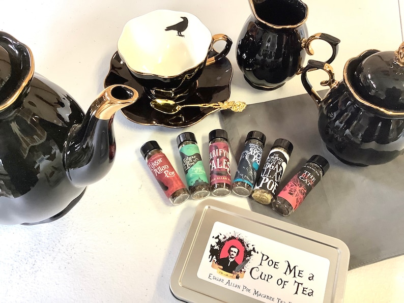 Edgar Allan Poe Gift. Poe Me a Cup of Tea Macabre Tea Blends. Tea Box ...