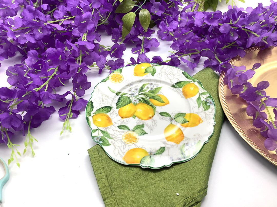 Plate Italian Amalfi Coast Lemons. Side Plate Salad Dessert Plate Fine ...