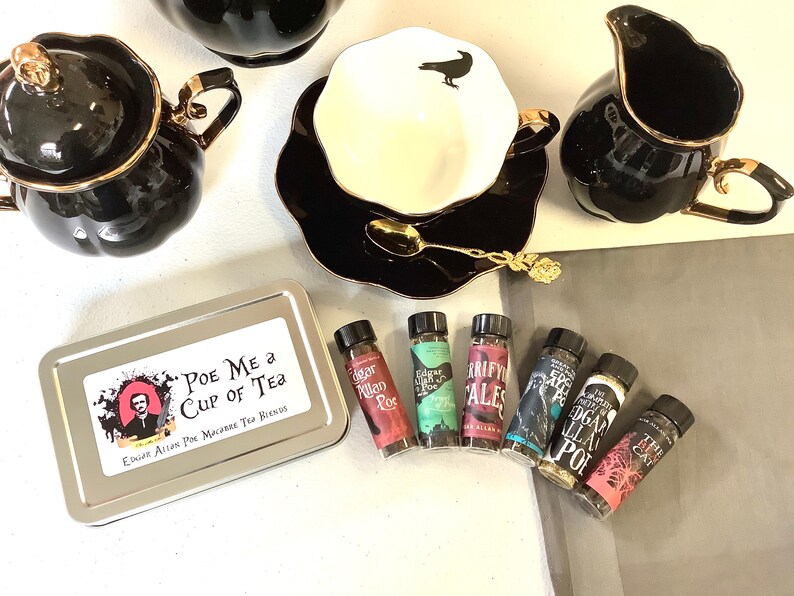Edgar Allan Poe Gift. Poe Me a Cup of Tea Macabre Tea Blends. Tea Box ...