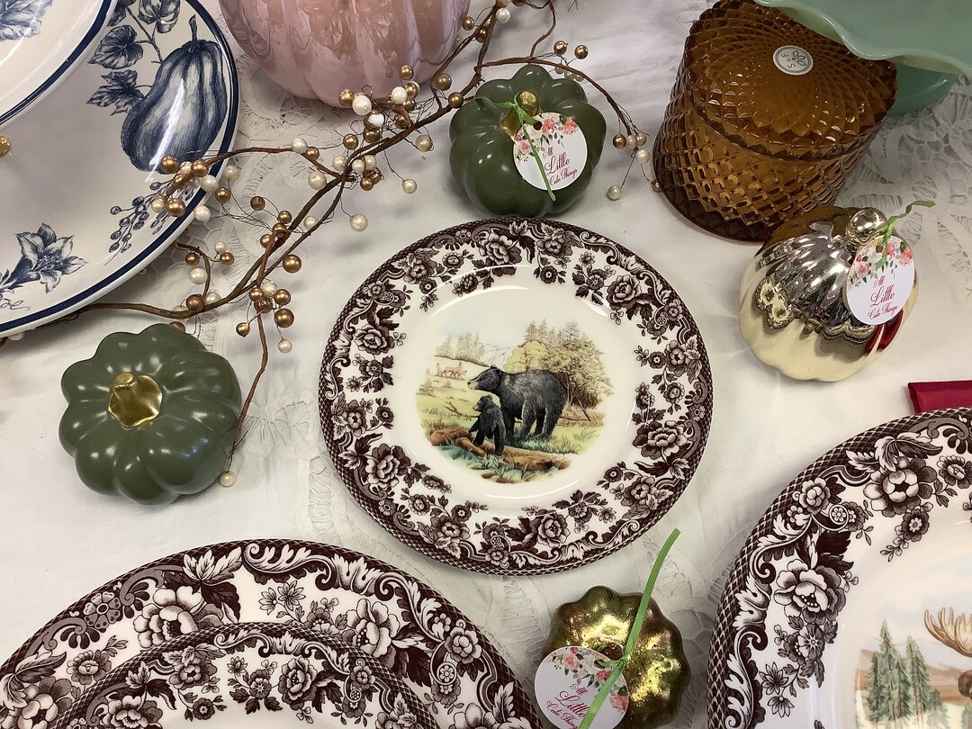 Plate Black Bear and Cub. Woodland Spode England. Side Salad Dessert ...