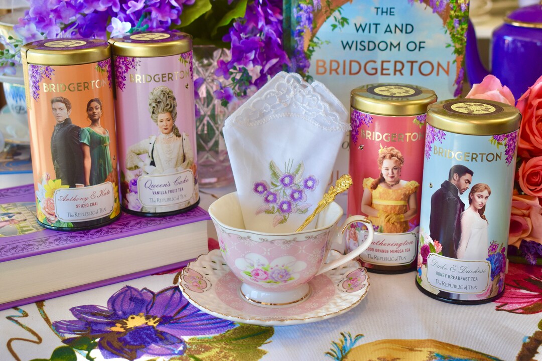 Bridgerton Tea Cup and Saucer Set Blush Florals With Lace With Gold ...