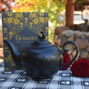 Personalized Teapot Moon Cycles Astronomy Stars Witch Black Carved ...