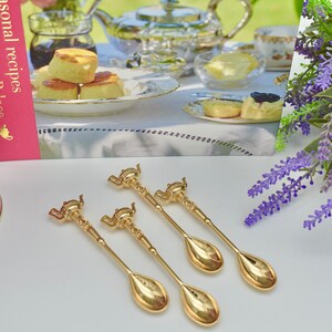Teaspoon for Tea Gold Plated Set of Spoons With Teapot Handles to Match ...