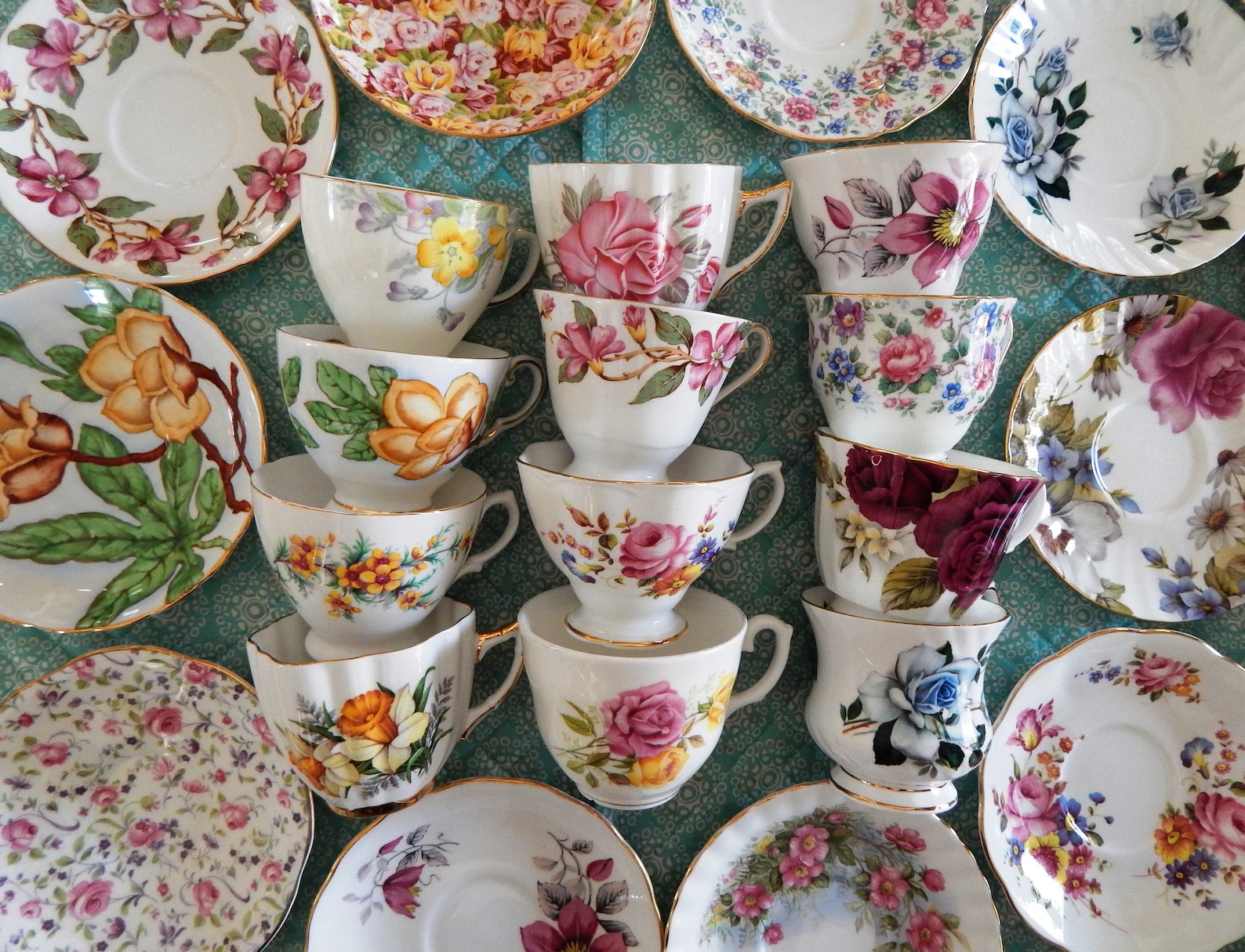 Tea Cups ONLY Mismatched Tea Cups With No Saucers. Bridesmaids Bridal ...