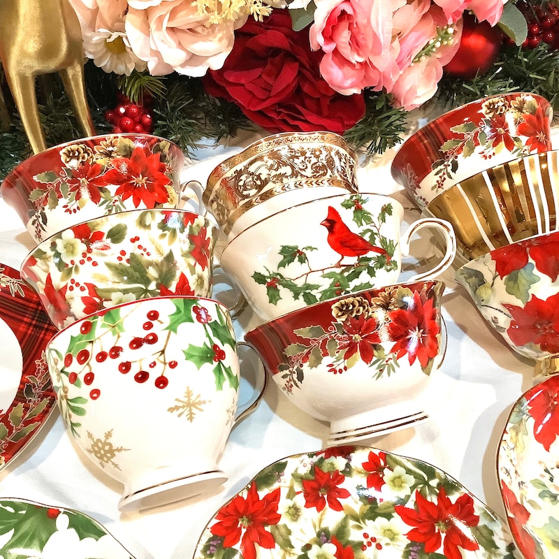 Christmas Tea Cup - Etsy