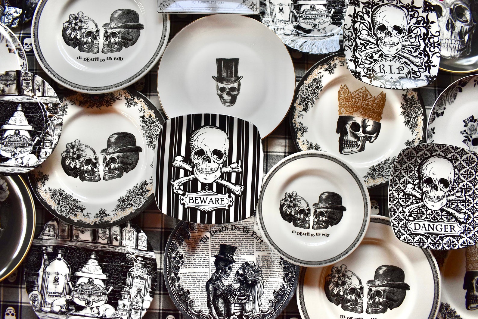 Skull Bowls. Mismatched China Porcelain Plates. Skeletons - Etsy