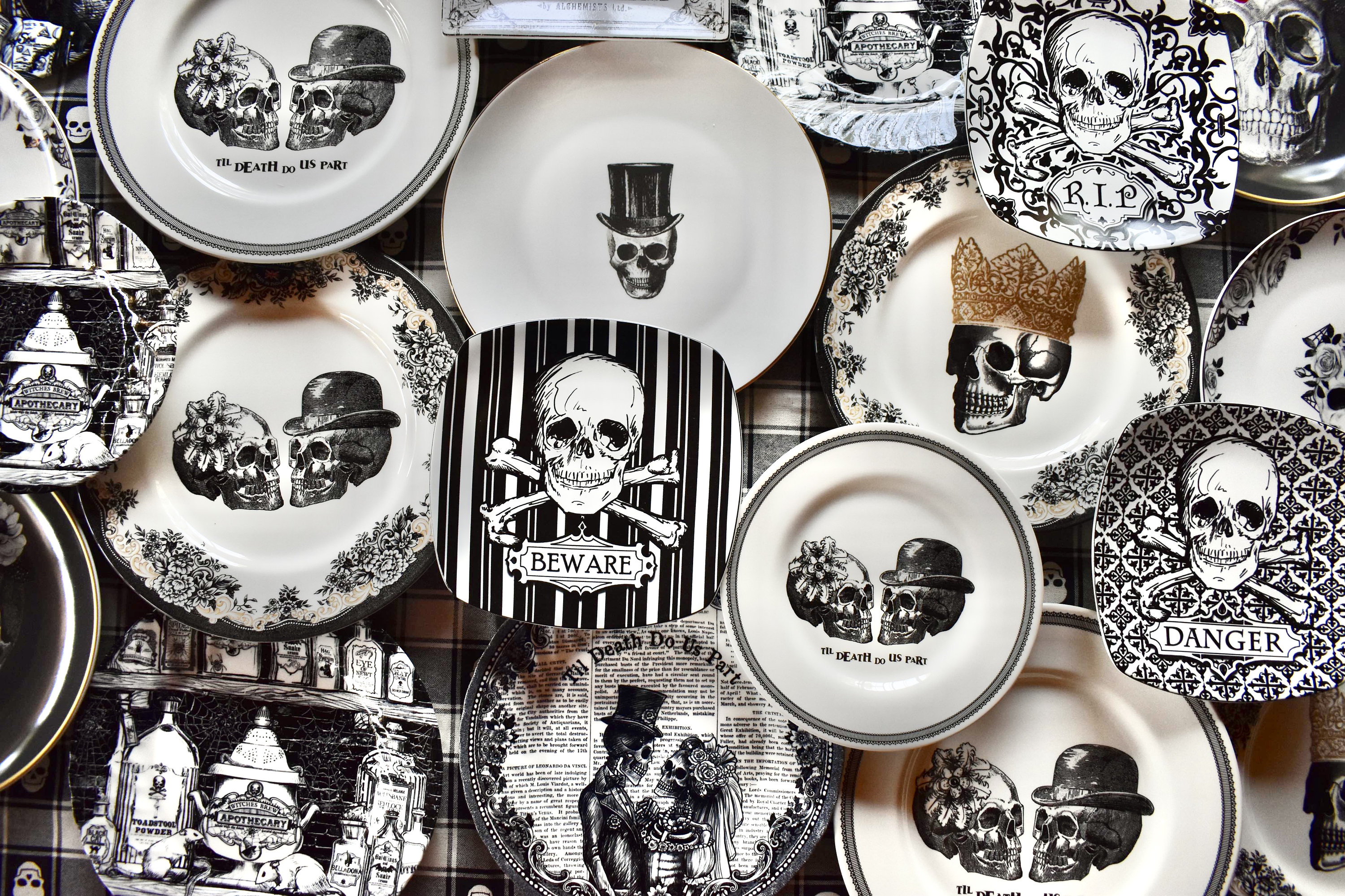 Skull Bowls. Mismatched China Porcelain Plates. Skeletons - Etsy