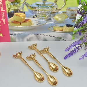 Teaspoon for Tea Gold Plated Set of Spoons With Teapot Handles to Match ...