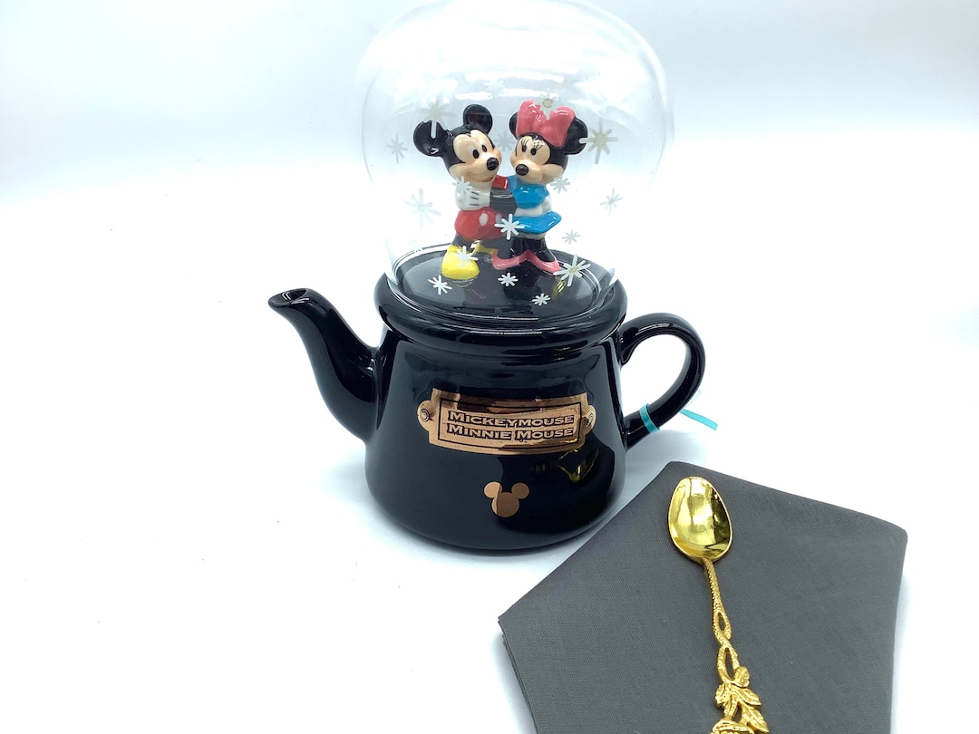 Tea for One Mickey and Minnie Snow Globe. Disney Gift Set Teapot Glass ...