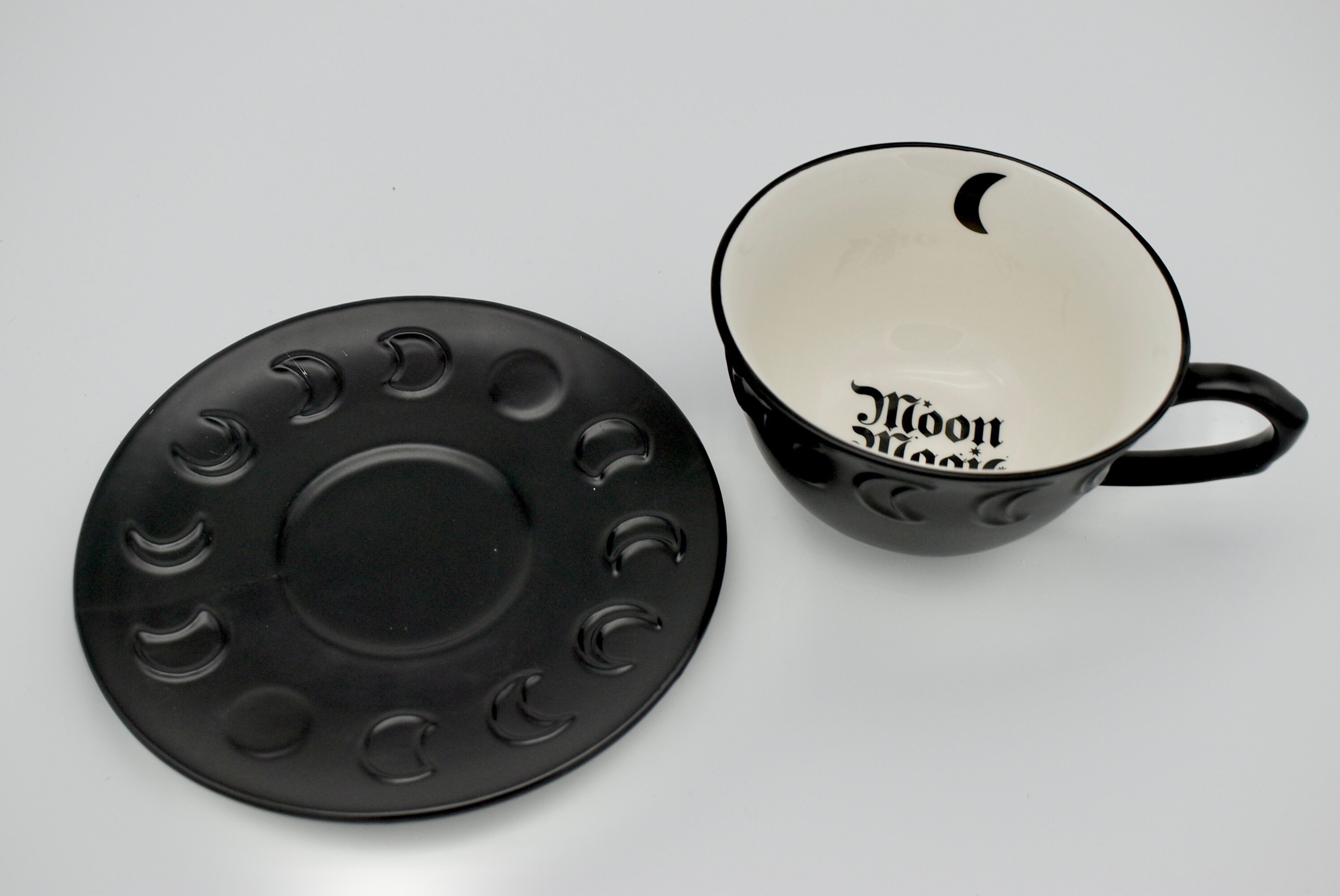 Moon Cycles Astronomy Stars Magic Black Tea Cup and Saucer - Etsy
