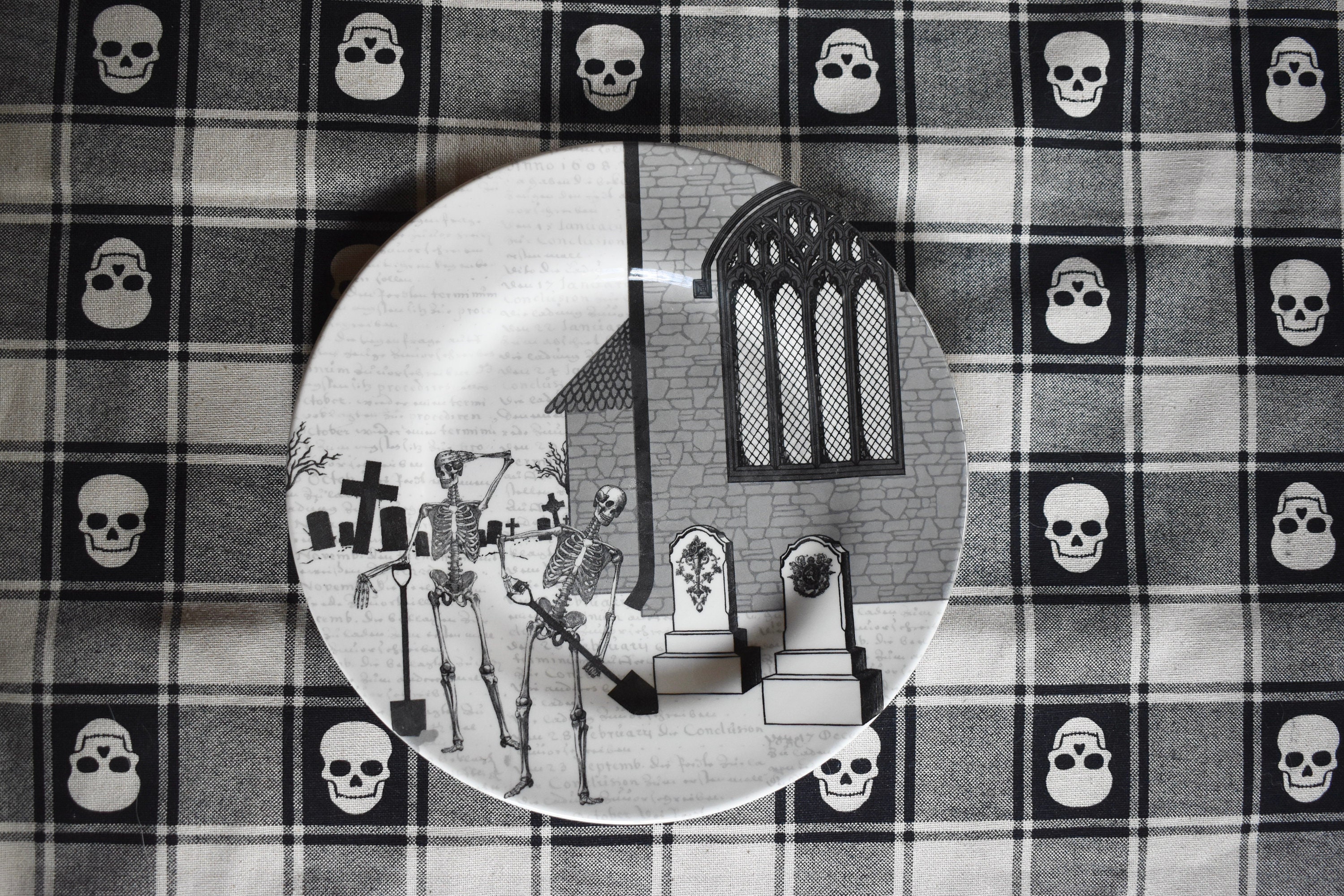 Skull Plate. Skeleton Bones in the Cemetery. Where is Bones. | Etsy