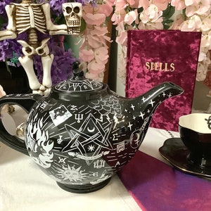 Personalized Teapot Witch Ceramic 50 Oz Teapot Coffee Pot Themed Tea ...