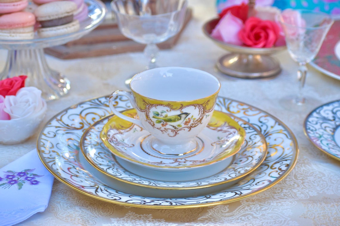 Regency Era Mismatched Tea Cups and Saucers. Extravagant Party - Etsy