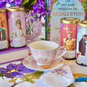 Bridgerton Tea Cup and Saucer Set Blush Florals With Lace With Gold ...