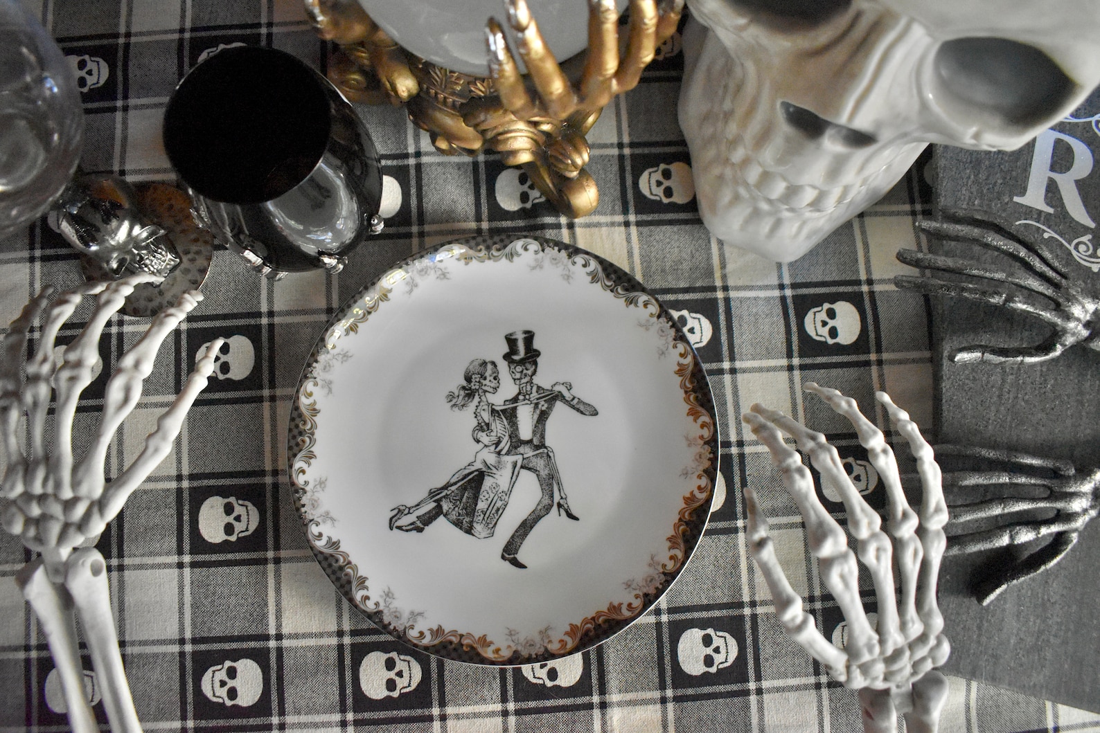 Skull Plate. Skeletons Dancing. Fine Bone China Dish. Wedding - Etsy