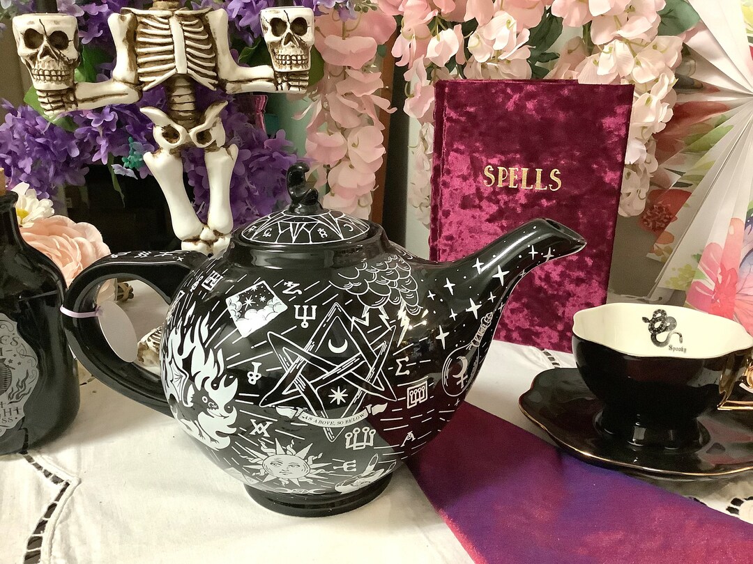 Personalized Teapot Witch Ceramic 50 Oz Teapot Coffee Pot Themed Tea ...