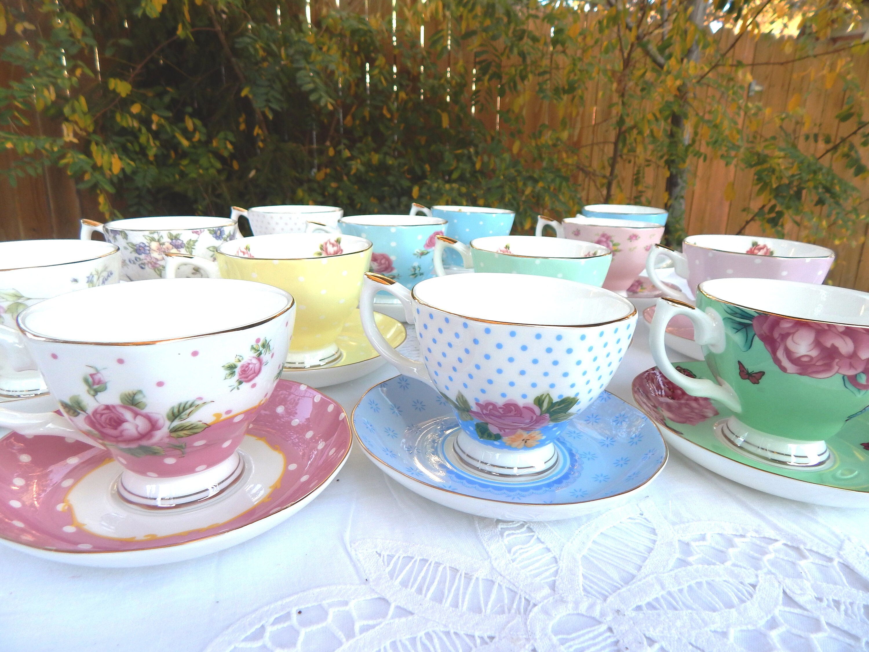 Made in USA Mismatched Tea Cups and Saucers, No Import Tariffs. Tea ...
