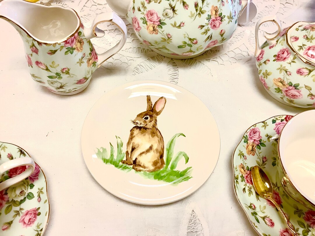 Plates Bunny Rabbit. Bread and Butter Appetizer Side Plate. Maxcera ...