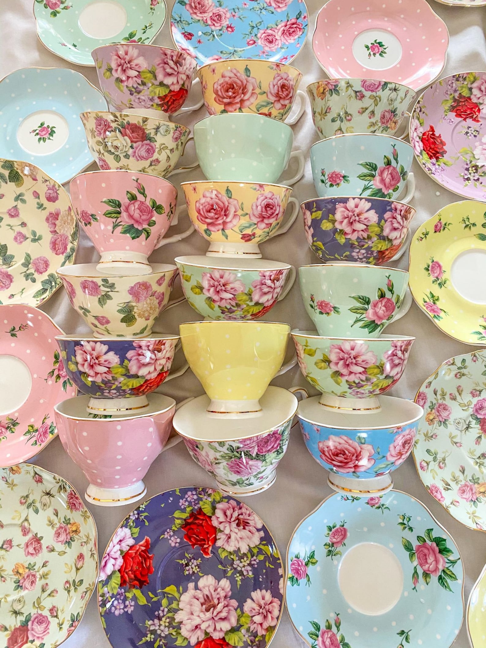 Tea Party Favors. Mismatched Tea Cups and Saucers. Bridesmaid - Etsy