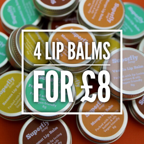 Four Lip Balm Discount / Handmade Lip Balm / Natural Vegan | Etsy
