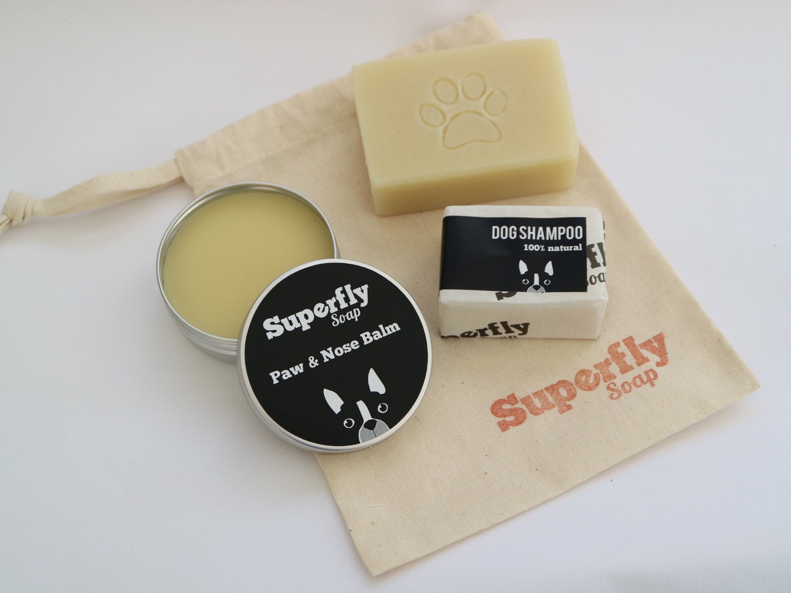 100% Natural Dog Gift Bag: Handmade Shampoo Bar & Paw Balm, Vegan, Zero ...
