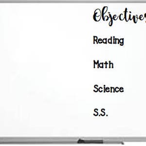 Objectives Whiteboard Decals - Etsy