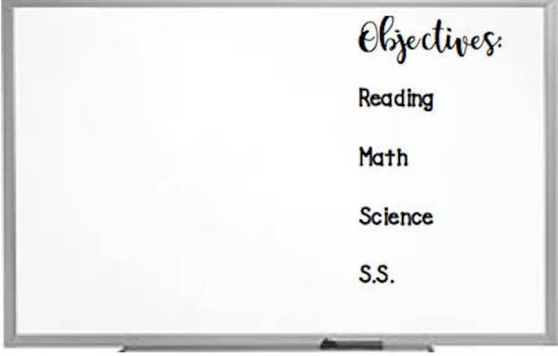 Objectives Whiteboard Decals - Etsy