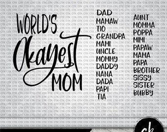 Mom kids name svg | Etsy