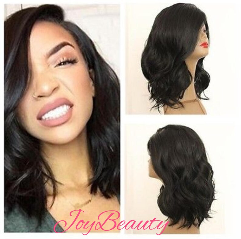 Bob Frontal Lace Wig Virgin Human Hair With Side Bang - Etsy