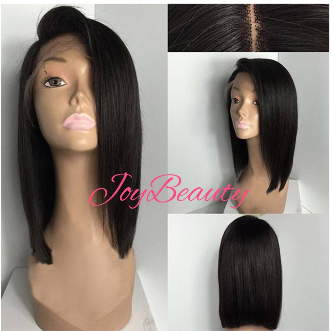 Bob Frontal Lace Wig Virgin Human Hair With Side Bang | Etsy