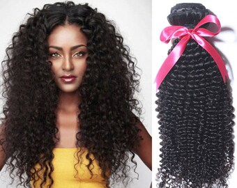 Kinky Straight Virgin Human Hair ONE BUNDLE | Etsy