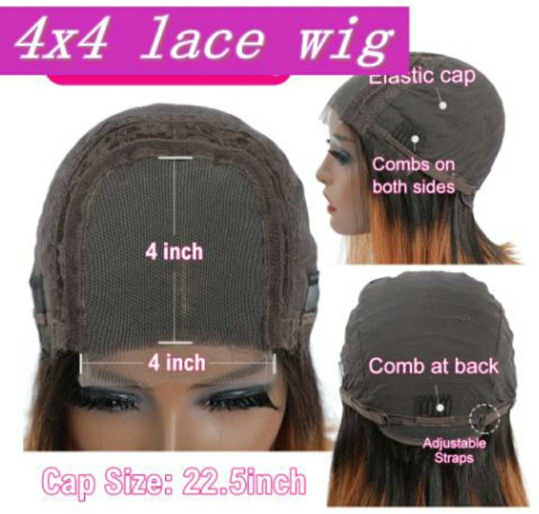 LOOSE WAVE BOB 4x4 Lace Front Wigs Human Hair 44 Lace Closure | Etsy