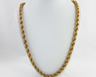 Necklace, Monet Chunky Rope Chain in Gold Tone - Etsy