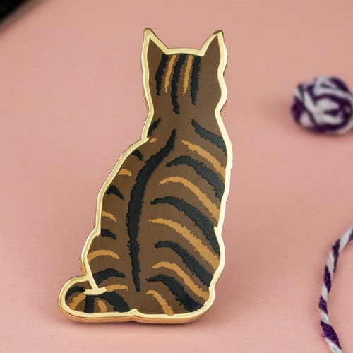 Grey Tabby Cat Enamel Pin Cute Pin Gift for Cat Lover | Etsy