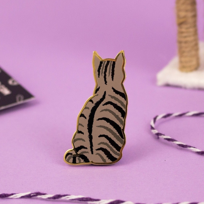Pin Badge Cat Tabby - Etsy UK