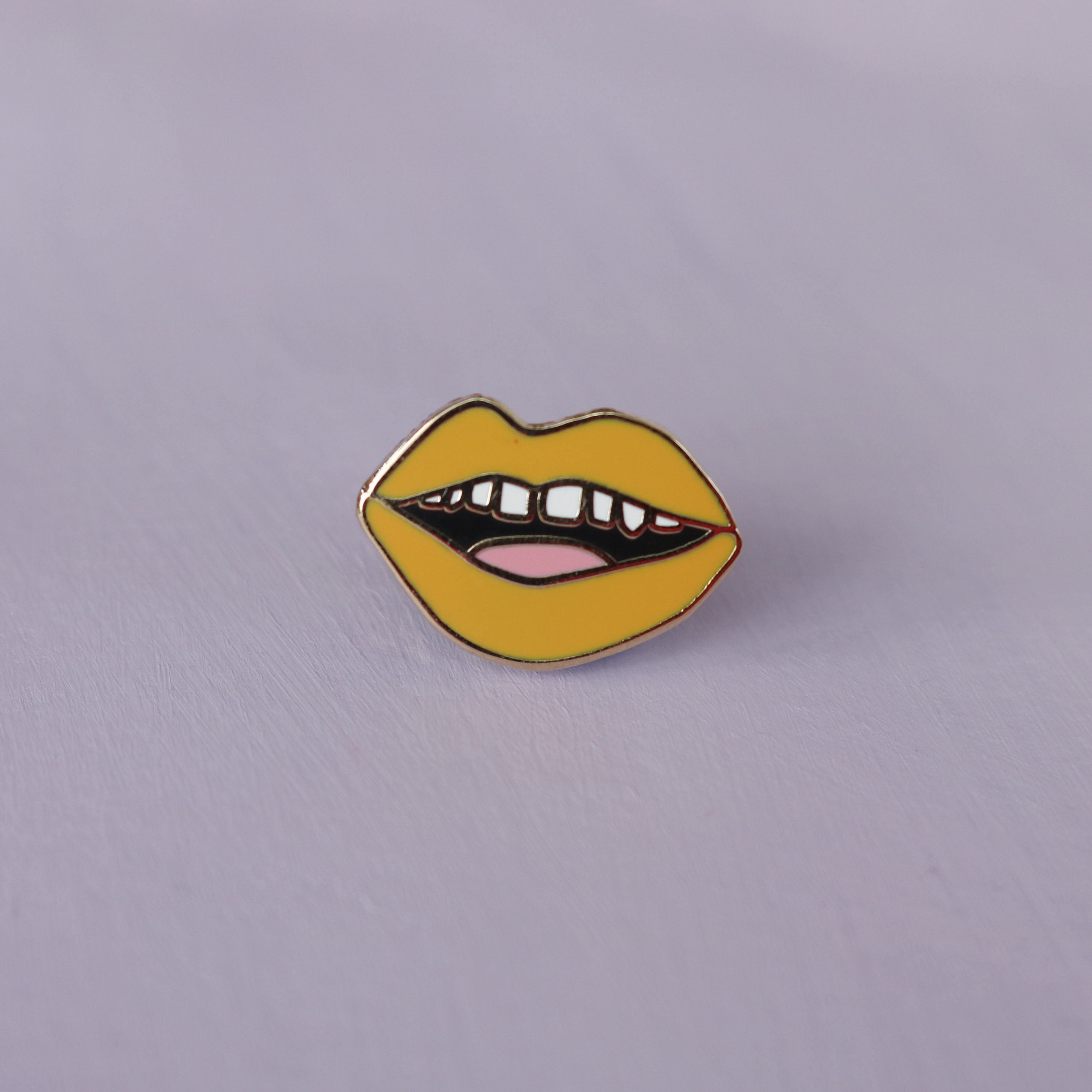 Yellow Lips Pin / Aesthetic Enamel Pin / Denim Jacket Pin - Etsy UK