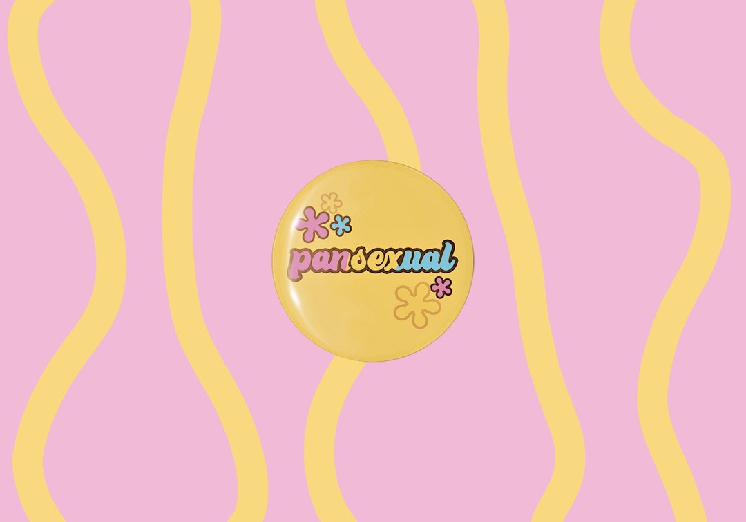 Pansexual Pride Button Badge, Flower Power Pan Badge, Pansexual Pride ...