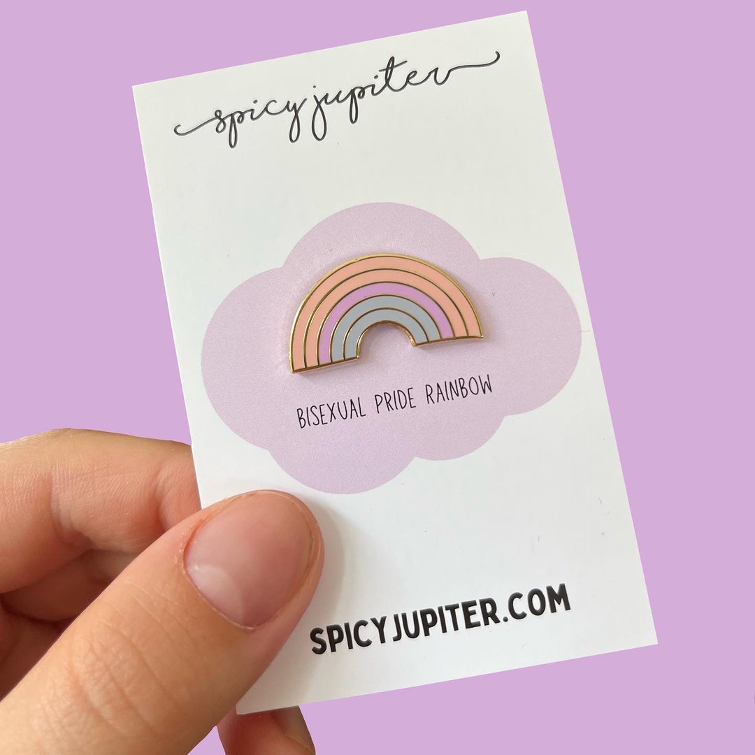Bisexual Flag Rainbow Enamel Pin Bi Pride Pin Lgbt Badge Queer T Etsy