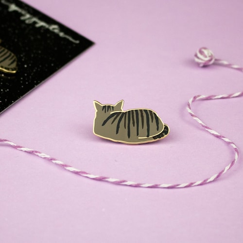 Grey Tabby Cat Enamel Pin Cute Cat Pin Badge Cat Lover Gift - Etsy UK
