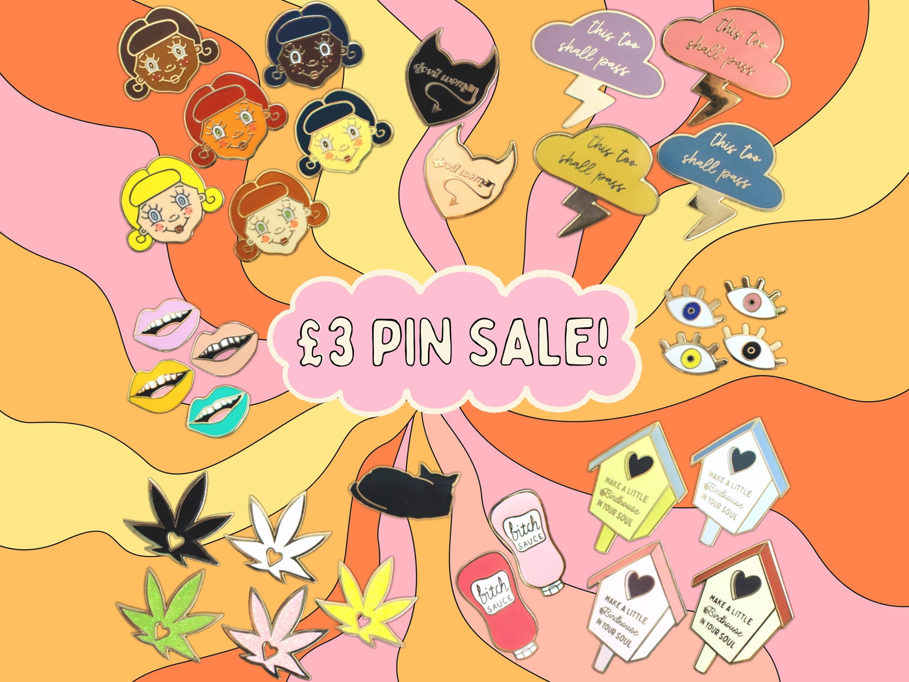 Pin Clearance Sale! Enamel Pins, High Quality Cute Metal Badges, Board ...