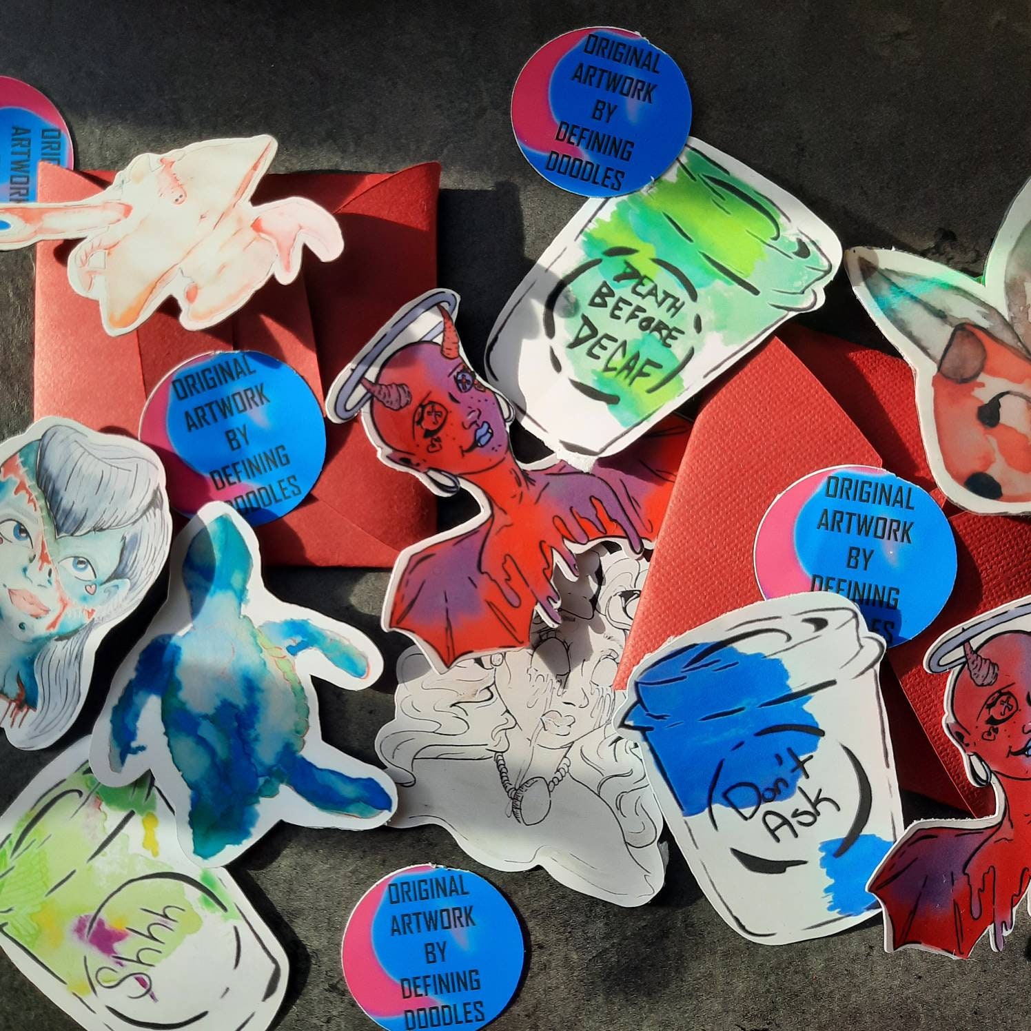 Sticker Pack the Melty Girls Bundle. Canadian Watercolour Ink | Etsy UK