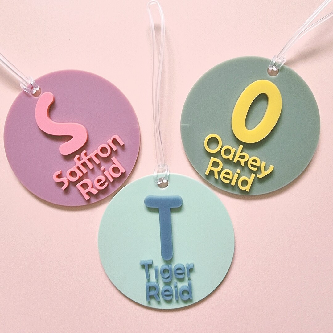 Personalised Acrylic Wood Round School Bag Tag Back to School - Etsy ...
