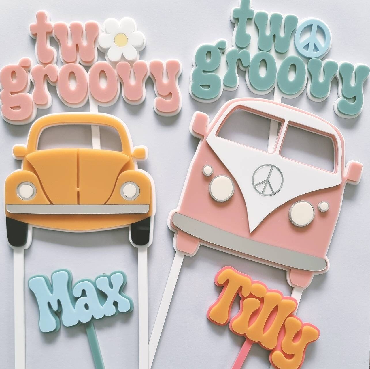 Acrylic Kombi Van Cake Topper Retro - Etsy