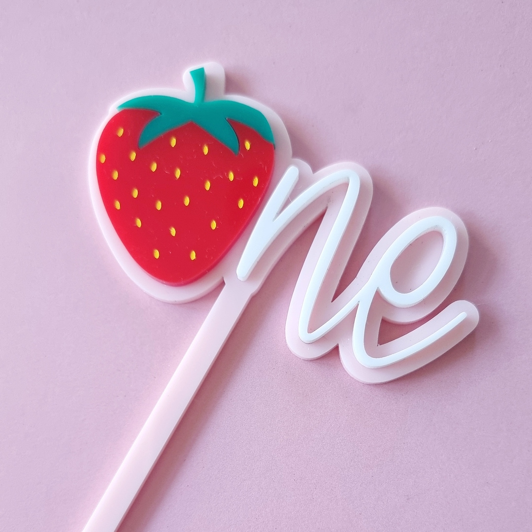 Acrylic Strawberry Berry Sweet Two Sweet Sweet One Cake Topper - Etsy