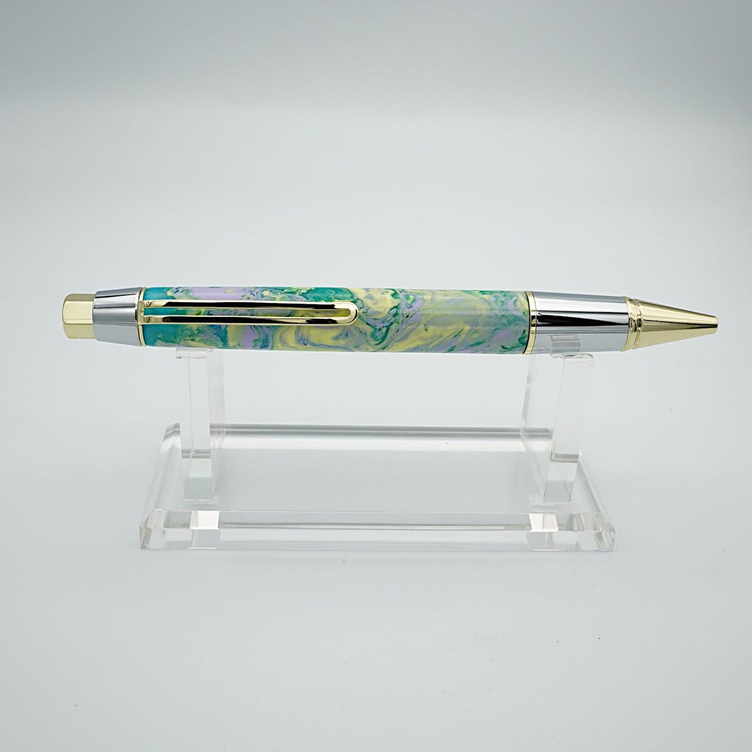 EDC Ballpoint Pen, Citrus Tickle Resin With Gold and Chrome - Etsy