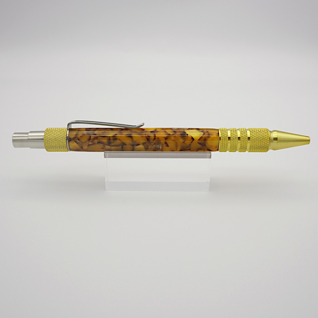 Ballpoint Pen, Industrial, EDC in Raw C3604 Brass and Acrylic - Etsy